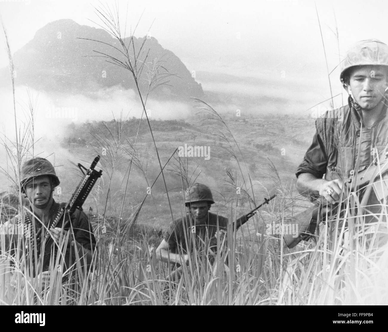 VIETNAM WAR: MARINE PATROL. /nA patrol from the Third Marine Division ...