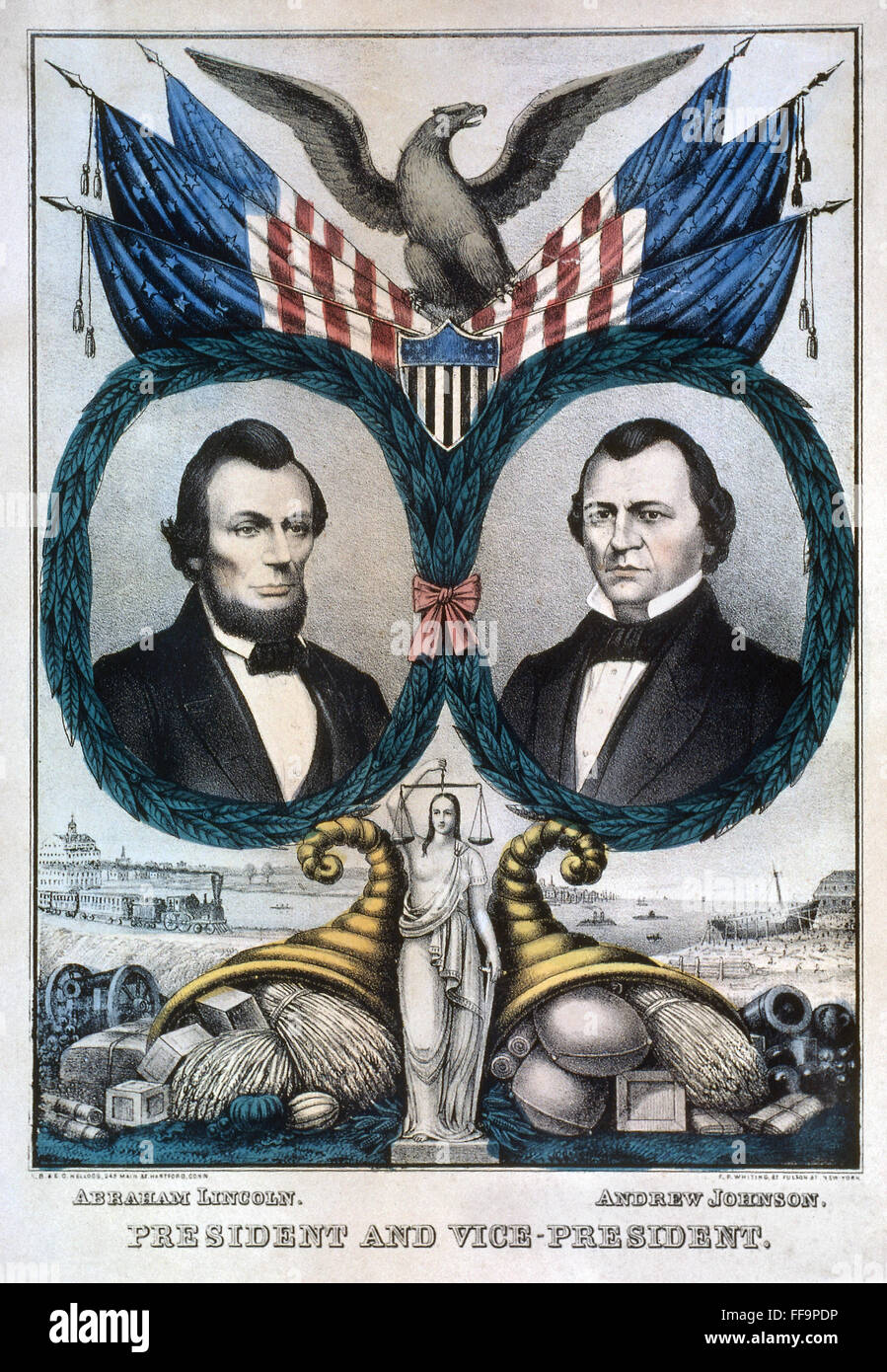 PRESIDENTIAL CAMPAIGN, 1864. /nAbraham Lincoln and Andrew Johnson as ...