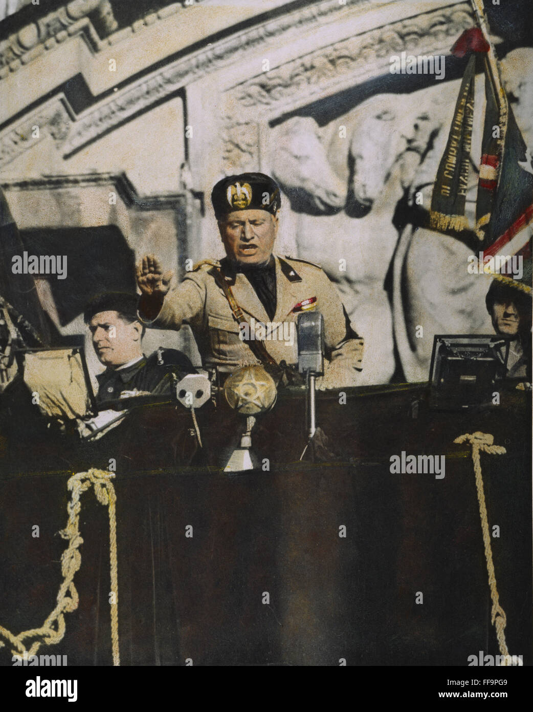 BENITO MUSSOLINI (1883-1945). /nItalian dictator. Speaking in Rome in ...