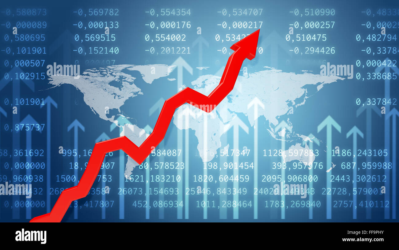 Red arrow pointing up Stock Photo - Alamy