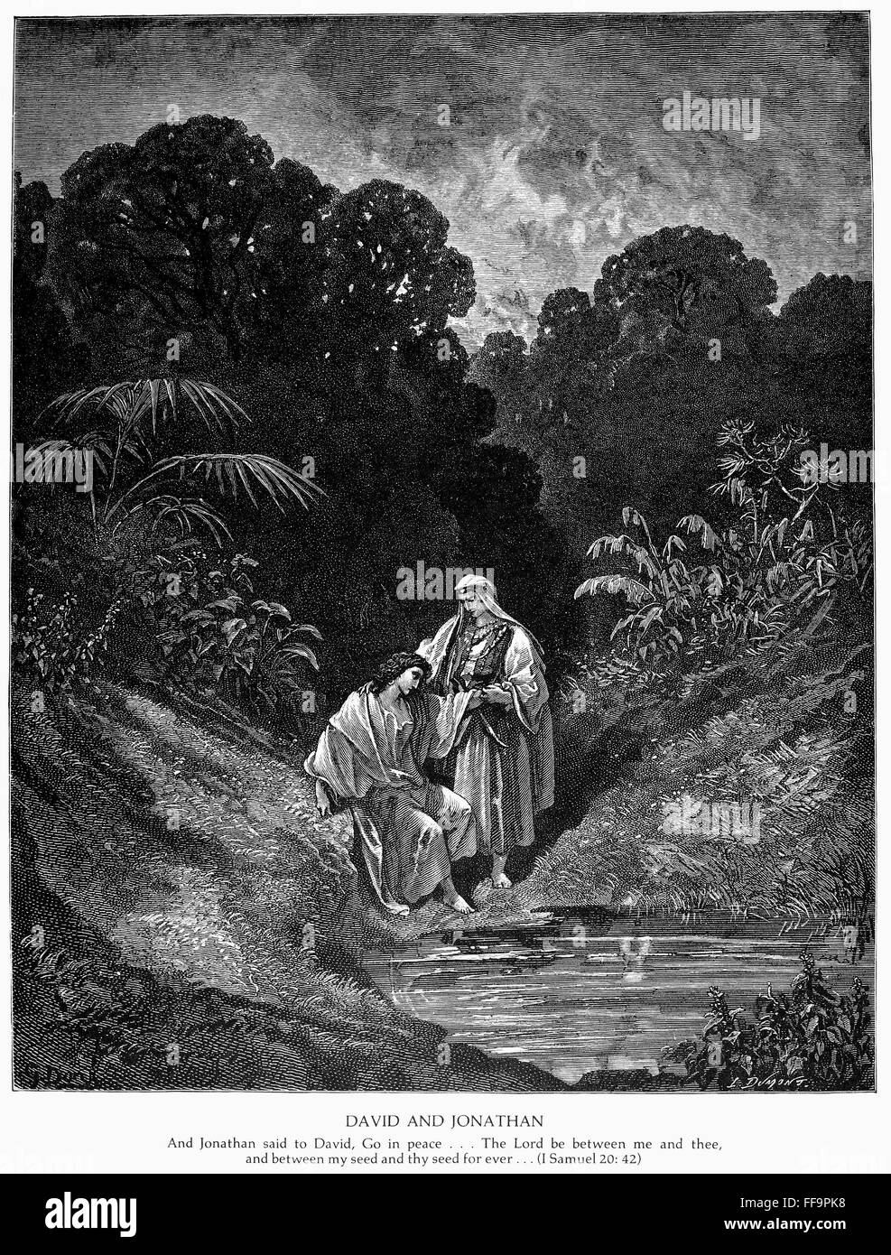 DAVID AND JONATHAN. /nDavid and Jonathan vow friendship (1 Samuel 20: ...