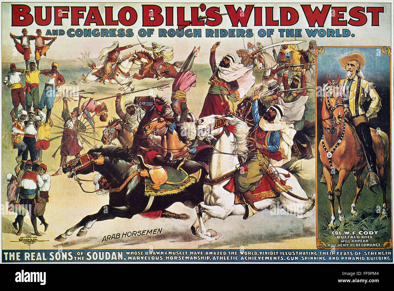 BUFFALO BILL: POSTER, 1899. /n"The Real Sons of the Soudan": Buffalo ...