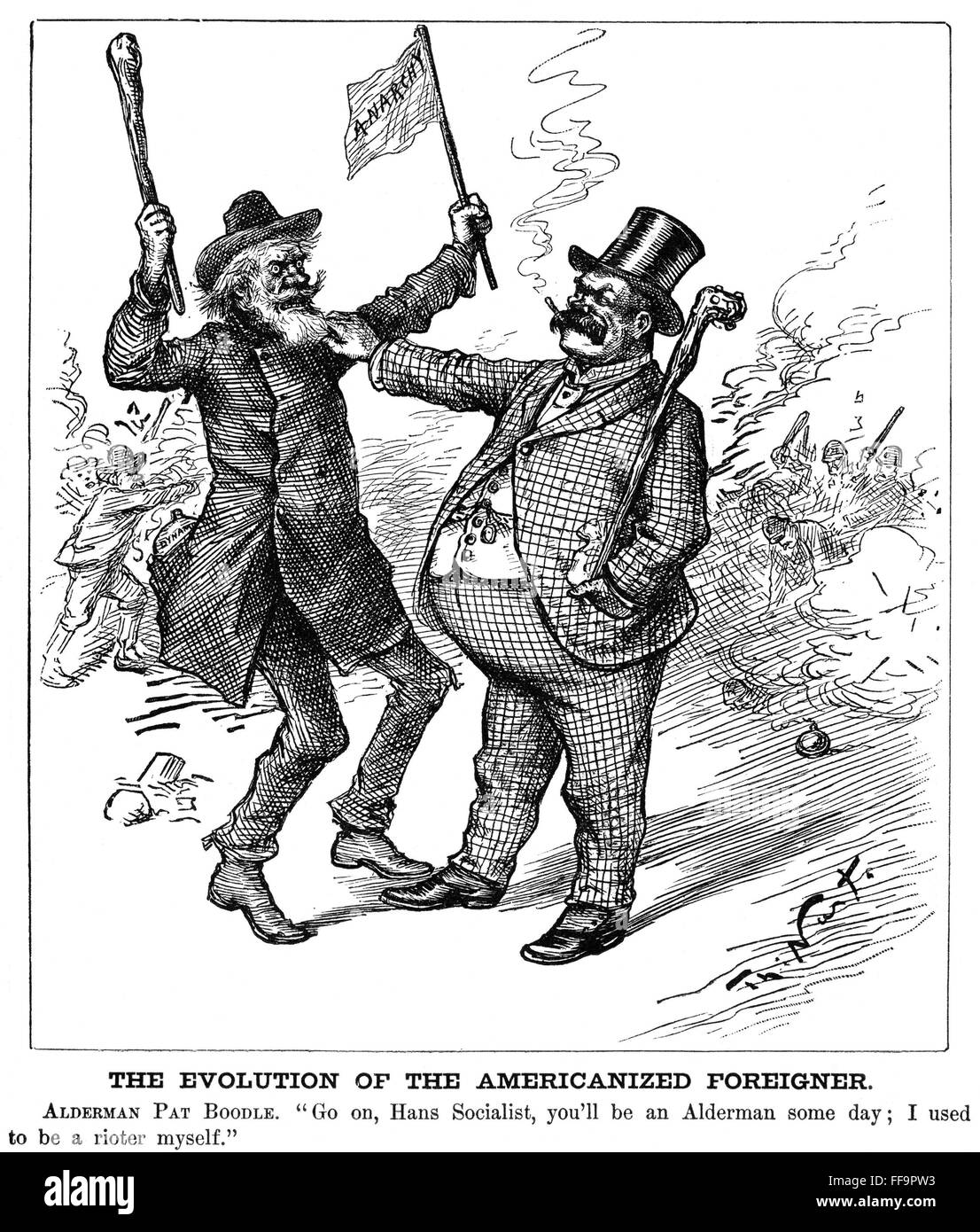 CARTOON: ANARCHIST, 1886./n'The Evolution of the Americanized Foreigner ...