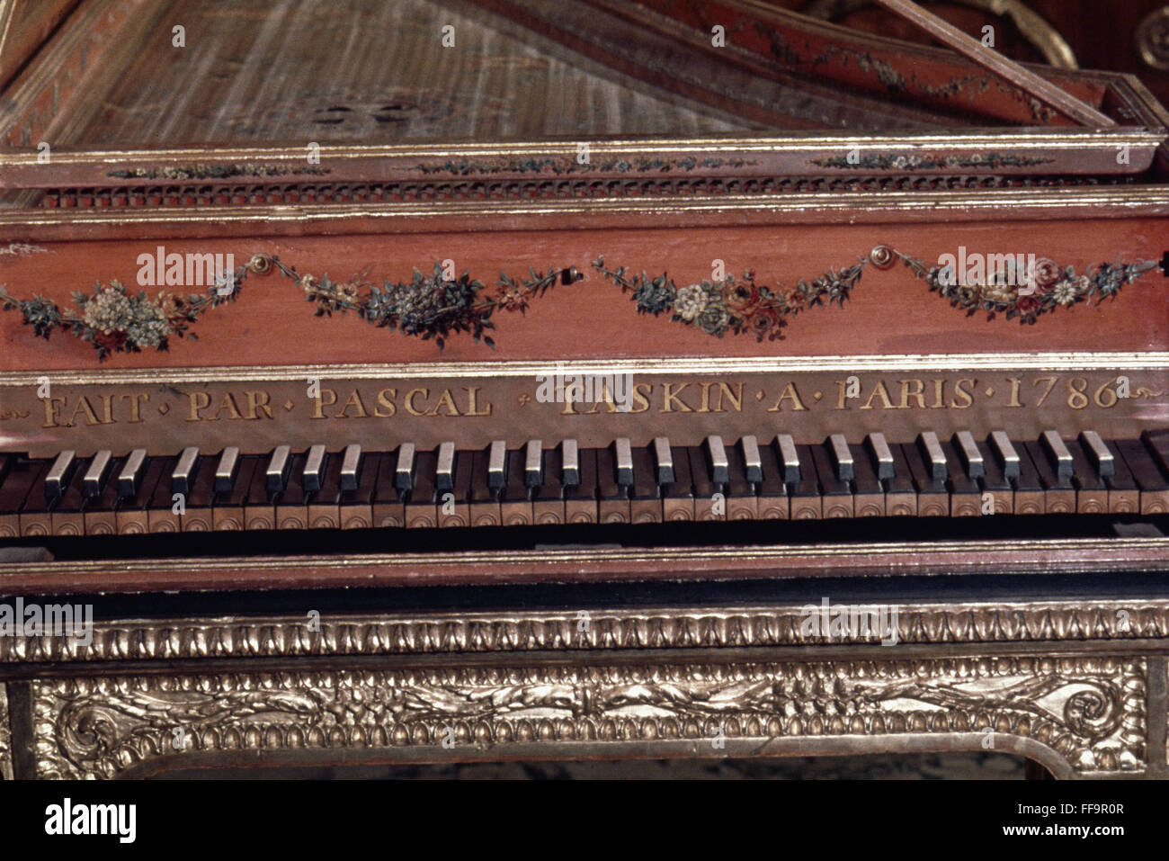 HARPSICHORD, 1786. /nMade by Pascal Taskin, Paris, 1786. Keyboard Stock ...