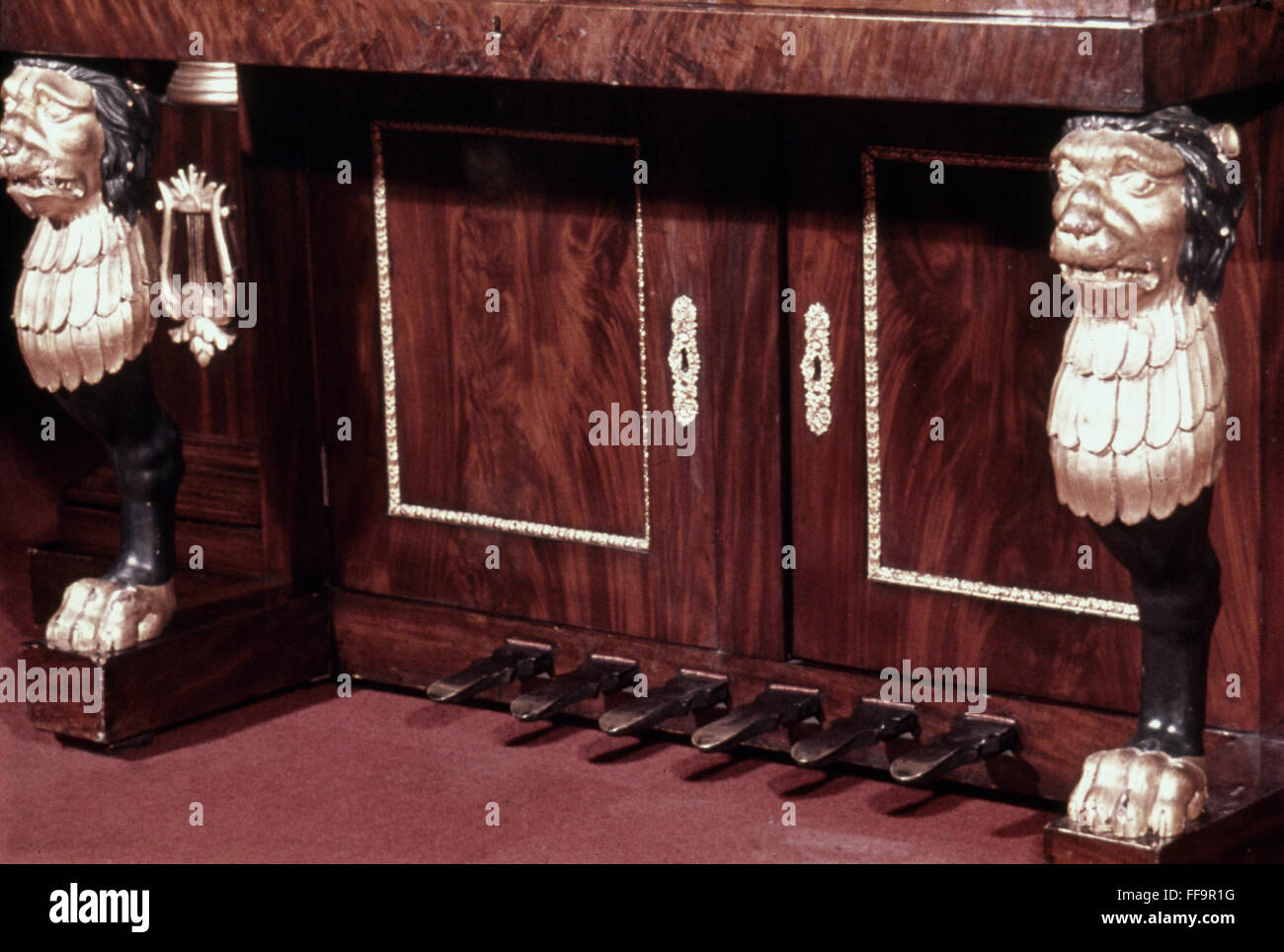 GIRAFFE PIANO, 1810. /nMade by Van der Hoef, Amsterdam, 1810: Pedals ...