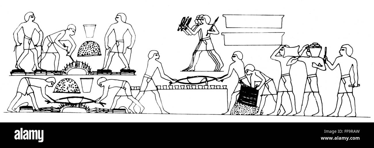 ANCIENT EGYPT: FOUNDRYMEN. /nFoundrymen casting bronze doors. Drawing ...
