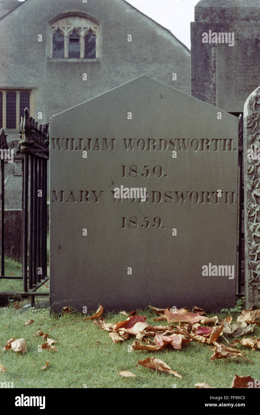 WORDSWORTH'S GRAVE. /nWilliam and Mary Wordsworth's grave at St Oswald ...