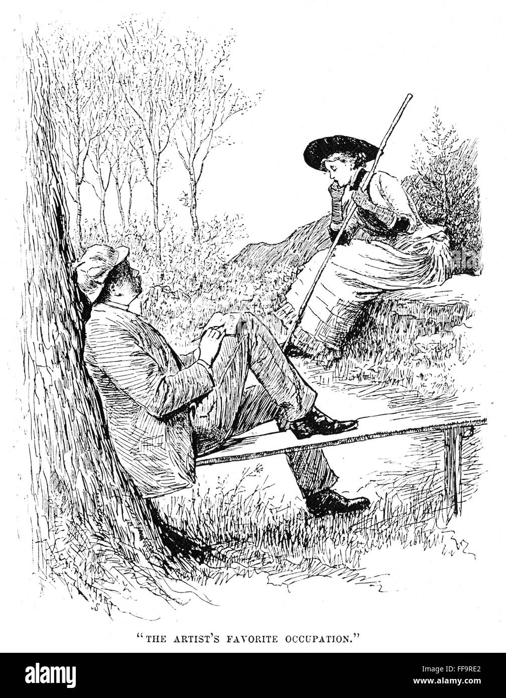 ARTIST SKETCHING, 1886. /nAn artist sketching a young lady. 'The Artist ...