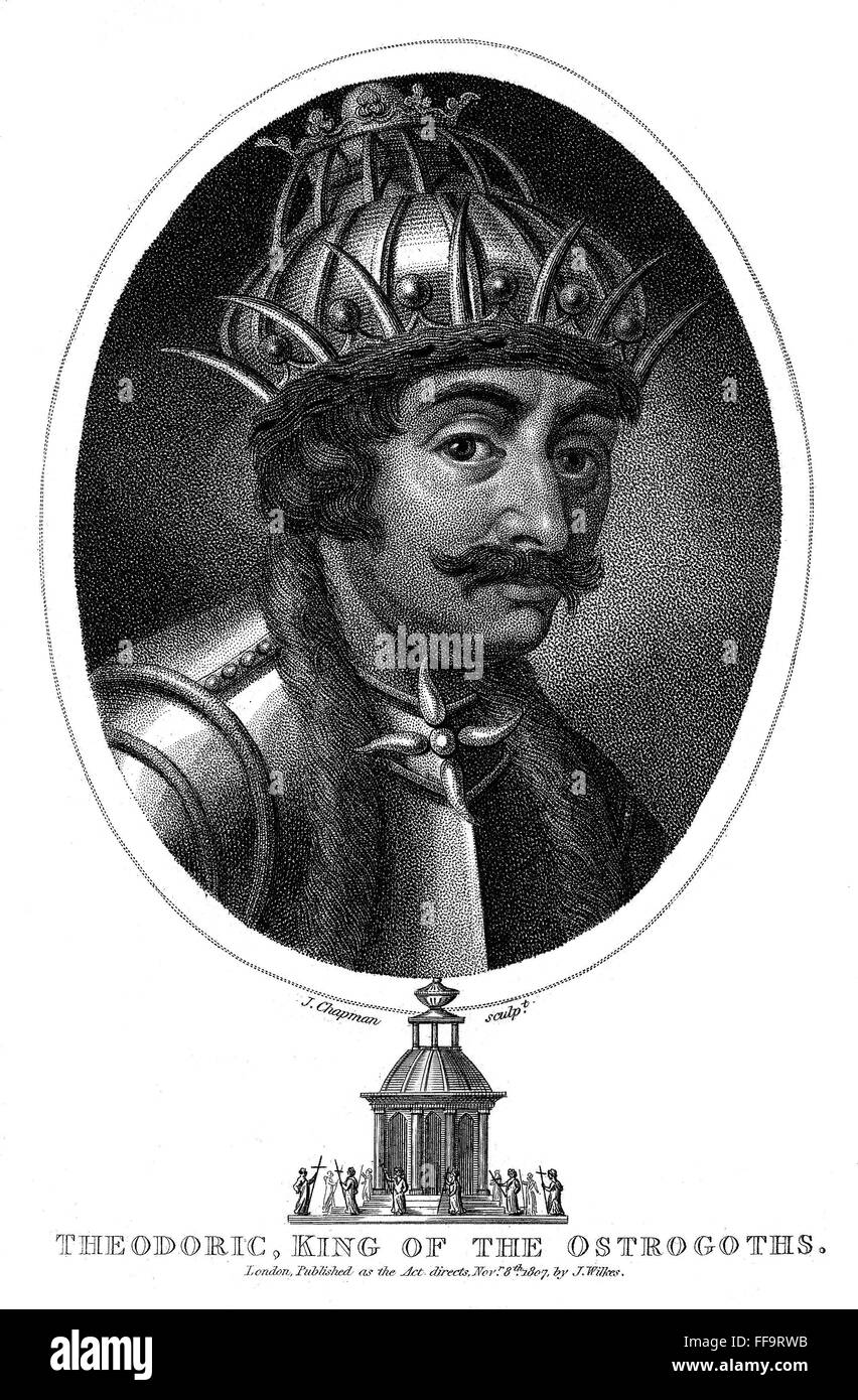 THEODORIC (454?-526). /nKing of the Ostrogoths. Copper engraving ...