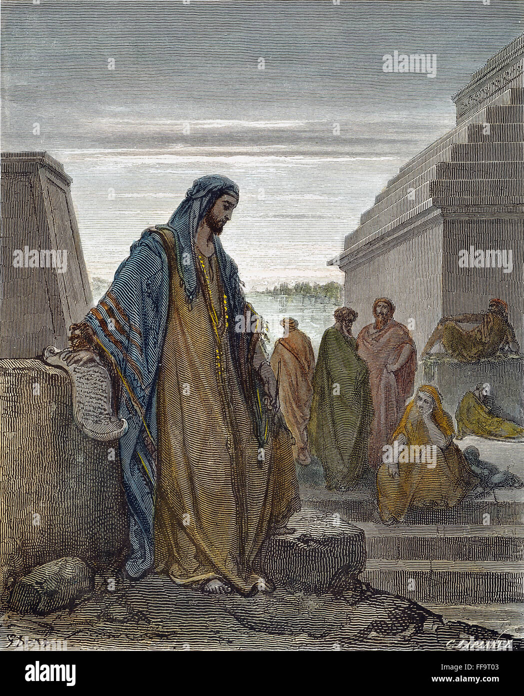 DANIEL. /nThe prophet Daniel. Wood engraving after Gustave DorΘ Stock ...