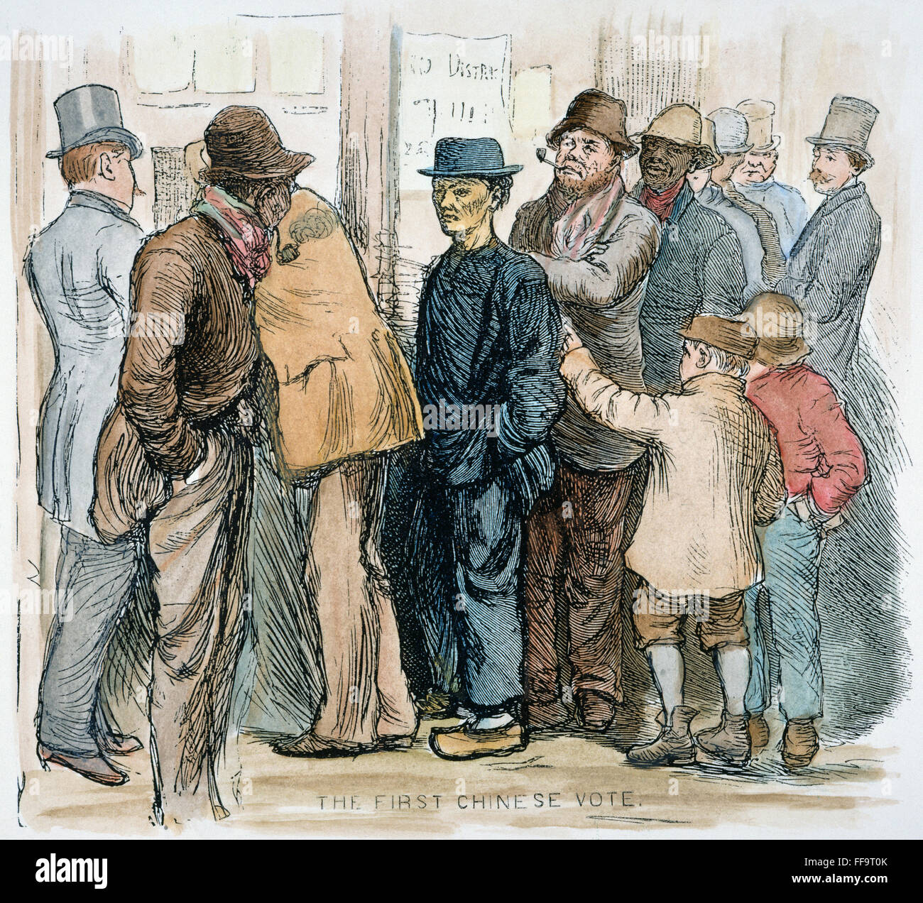 CHINESE VOTING, 1880. /n'The First Chinese Vote.' A Chinese-American ...