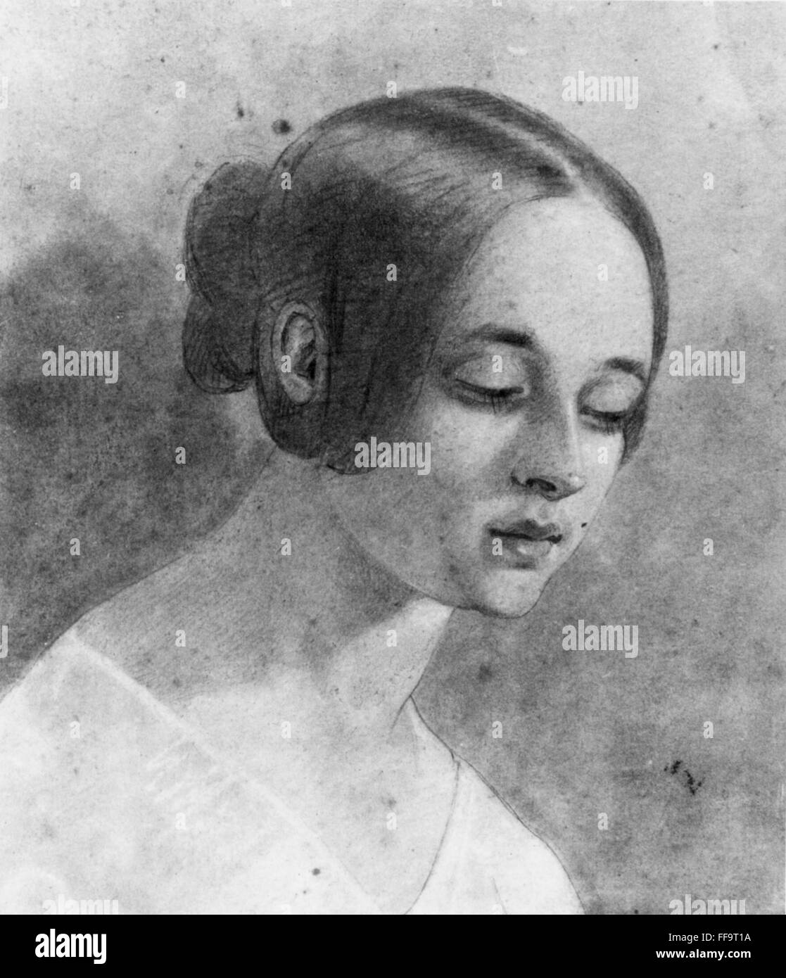 VIRGINIA CLEMM POE /n(1822-1847). Cousin and wife of Edgar Allan Poe ...