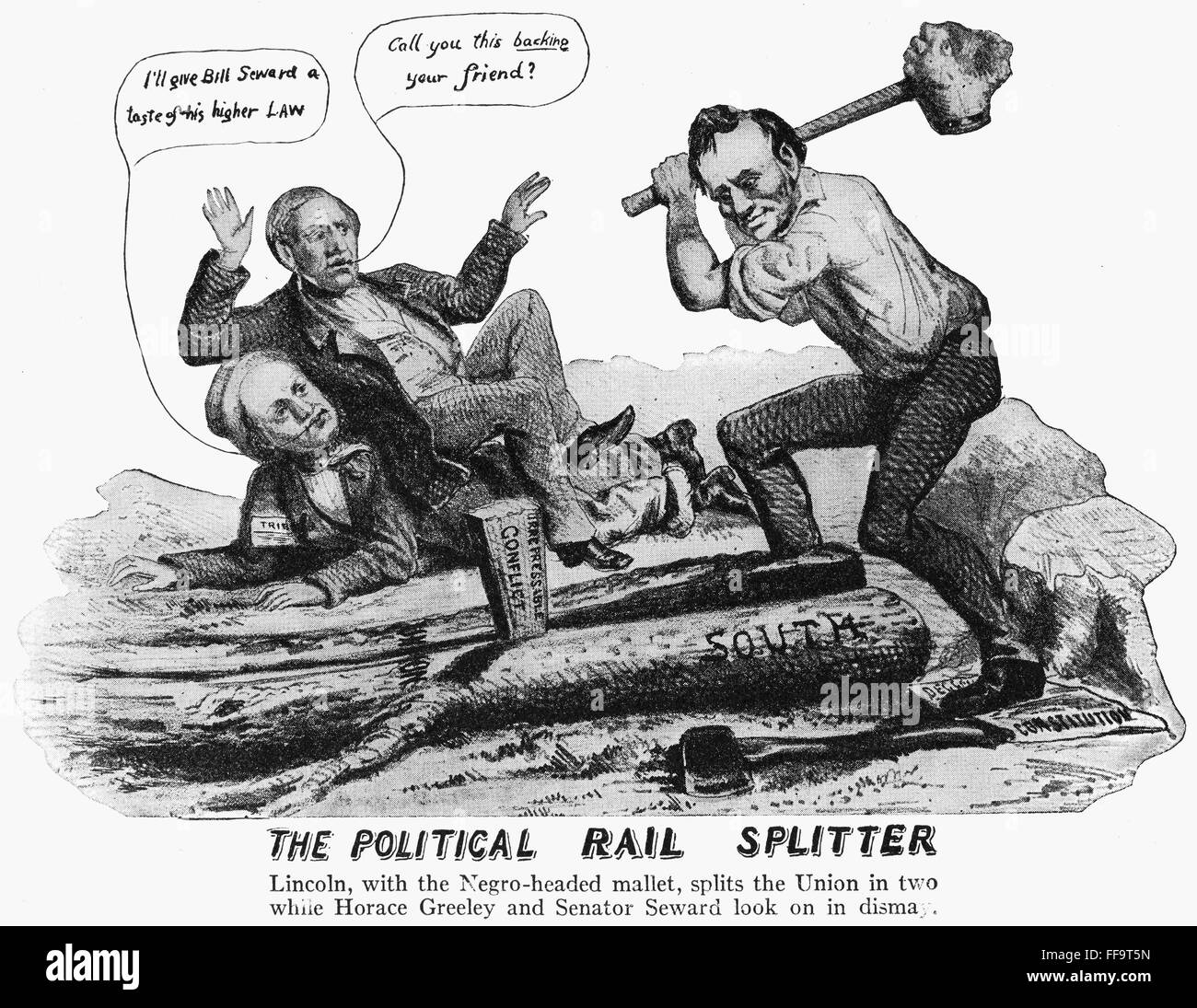 PRESIDENTIAL CAMPAIGN 1860. /nAn 1860 cartoon showing Abraham Lincoln ...
