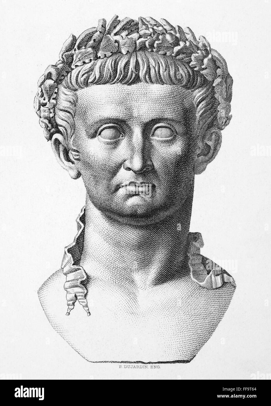 TIBERIUS (42 B.C.- 37 A.D.). /nEmperor of Rome, 14-37 A.D. Line ...