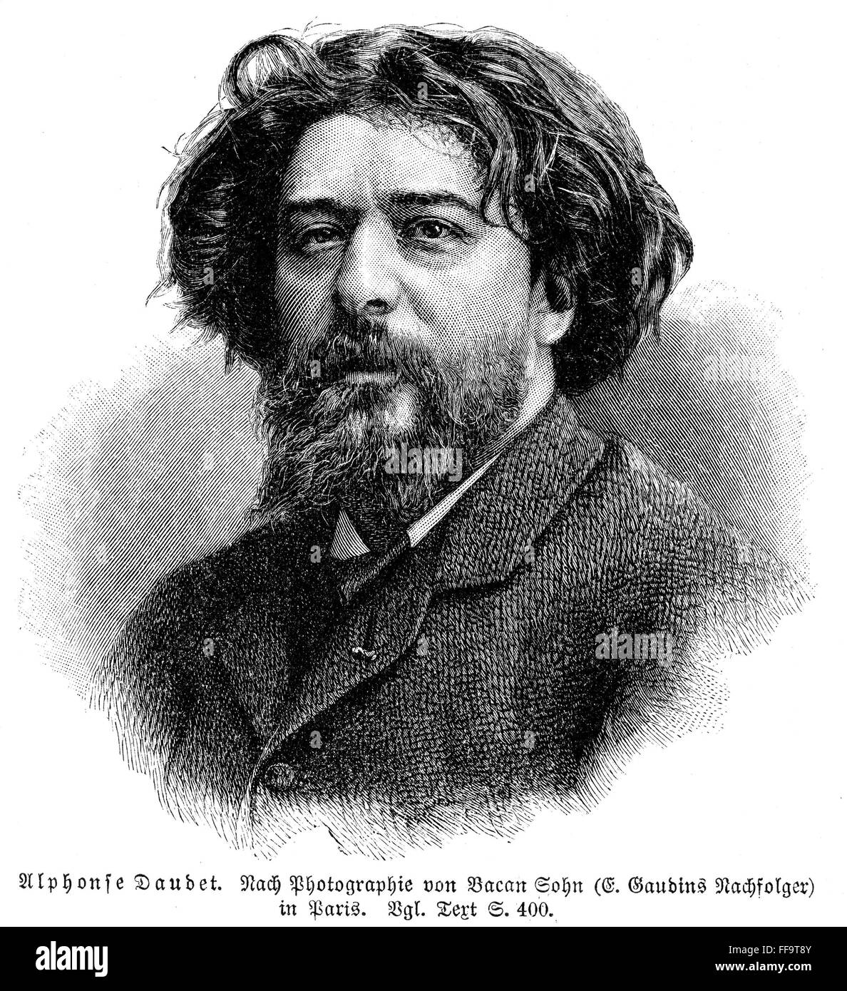 ALPHONSE DAUDET (1840-1897). /nFrench writer. Wood engraving, 19th ...