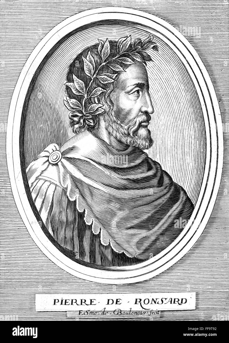 PIERRE DE RONSARD /n(1524-1585). French poet. Line engraving, 1695 ...