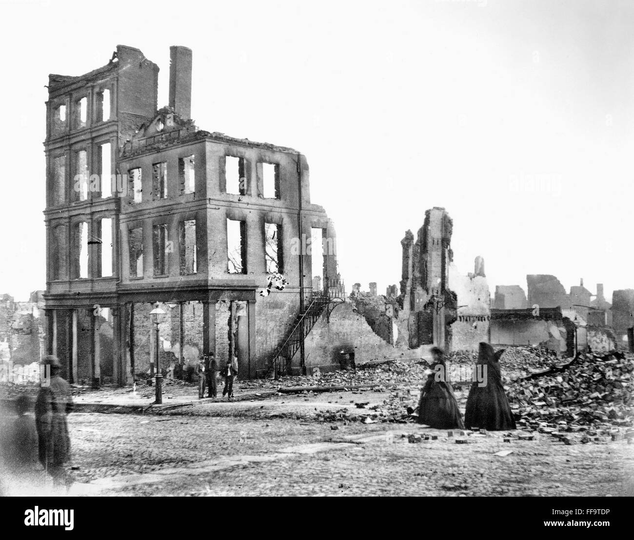 CIVIL WAR: FALL OF RICHMOND. /nView of the Burnt District, Richmond ...