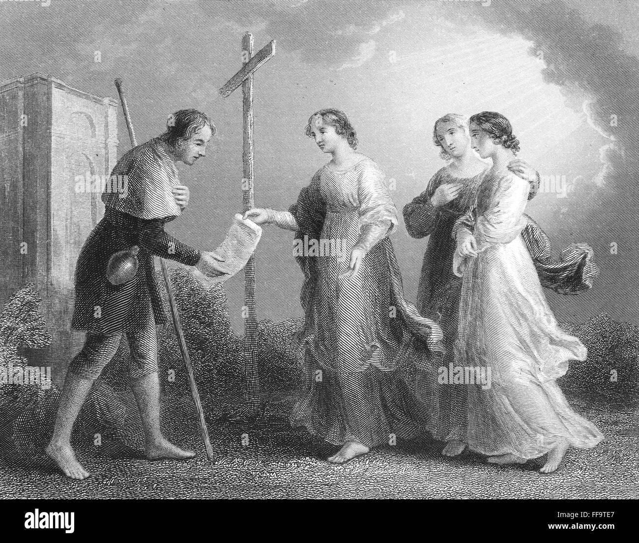 BUNYAN: PILGRIM'S PROGRESS. /nThe Three Shining Ones. Steel engraving ...
