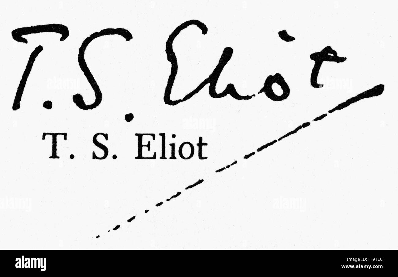 T.S. ELIOT (1888-1965). /nThomas Stearns Eliot. American (naturalized ...