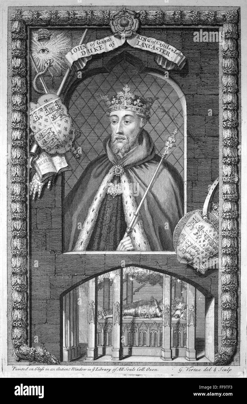JOHN OF GAUNT (1340-1399). /nDuke of Lancaster. Line engraving, 1736 ...