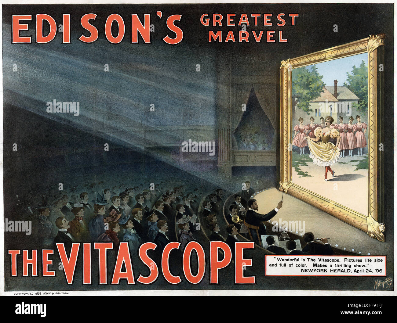 EDISON'S VITASCOPE, 1896. /n'Edison's Greatest Marvel -- The Viatscope ...