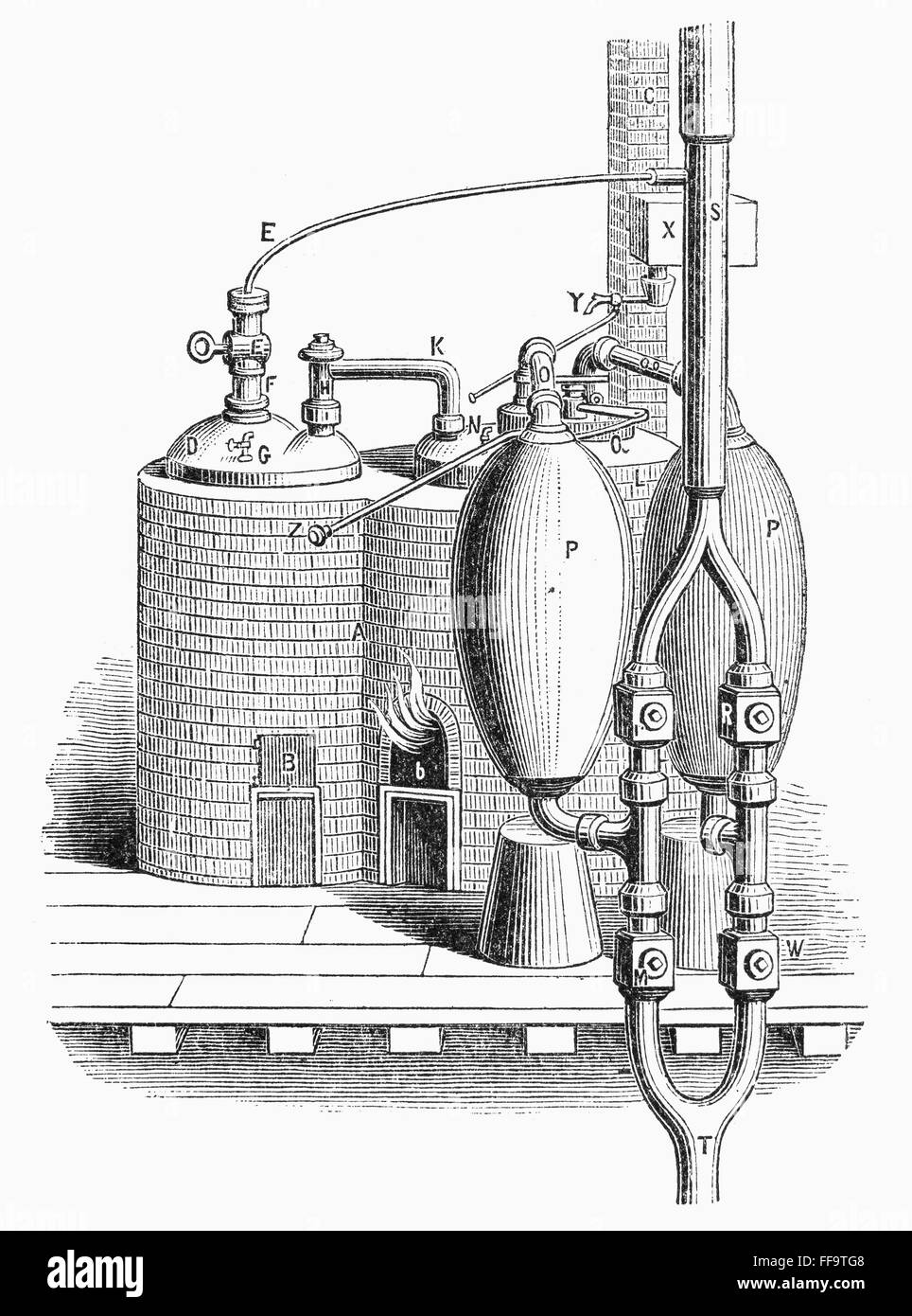 STEAM ENGINE, 1698. /nThe first commercially successful steam engine ...
