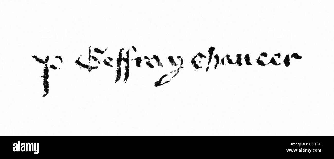 GEOFFREY CHAUCER /n(c1340-1400). English poet. Autograph Signature ...