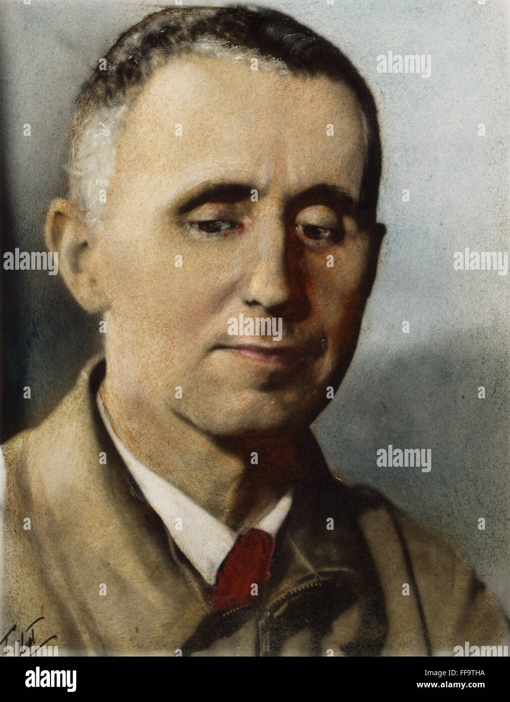 BERTOLT BRECHT (1898-1956). /nGerman playwright and poet. Oil over a ...