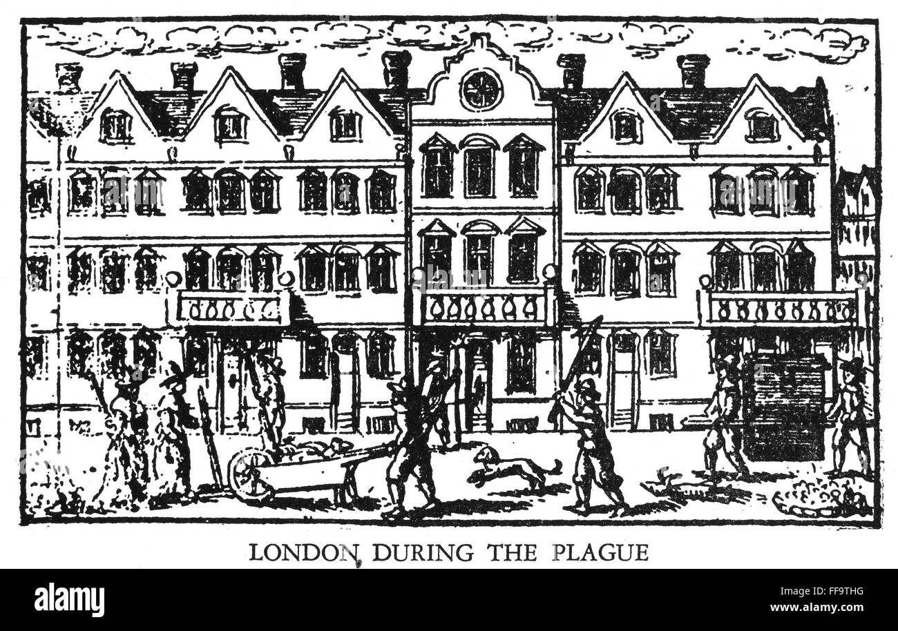 PLAGUE OF LONDON, 1665. /nA London, England, street scene during the ...