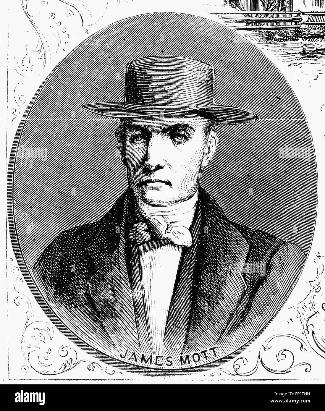 JAMES MOTT (1788-1868). /nAmerican abolitionist. Wood engraving, 1867 ...