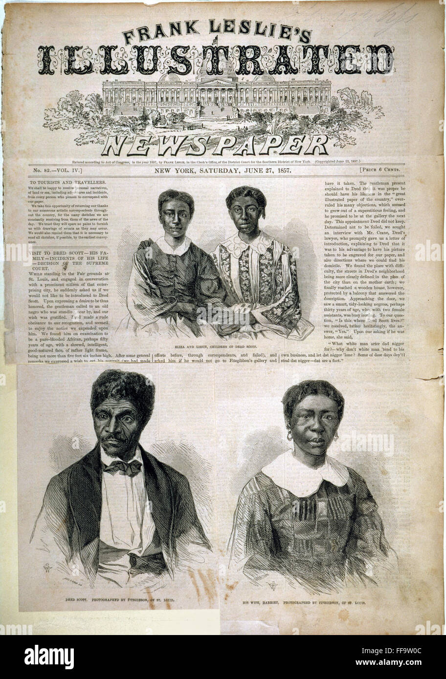DRED SCOTT (1795?-1858). /nScott, his wife, and children featured on ... DRED SCOTT (1795?-1858). /nScott, his wife, and children featured on ...
