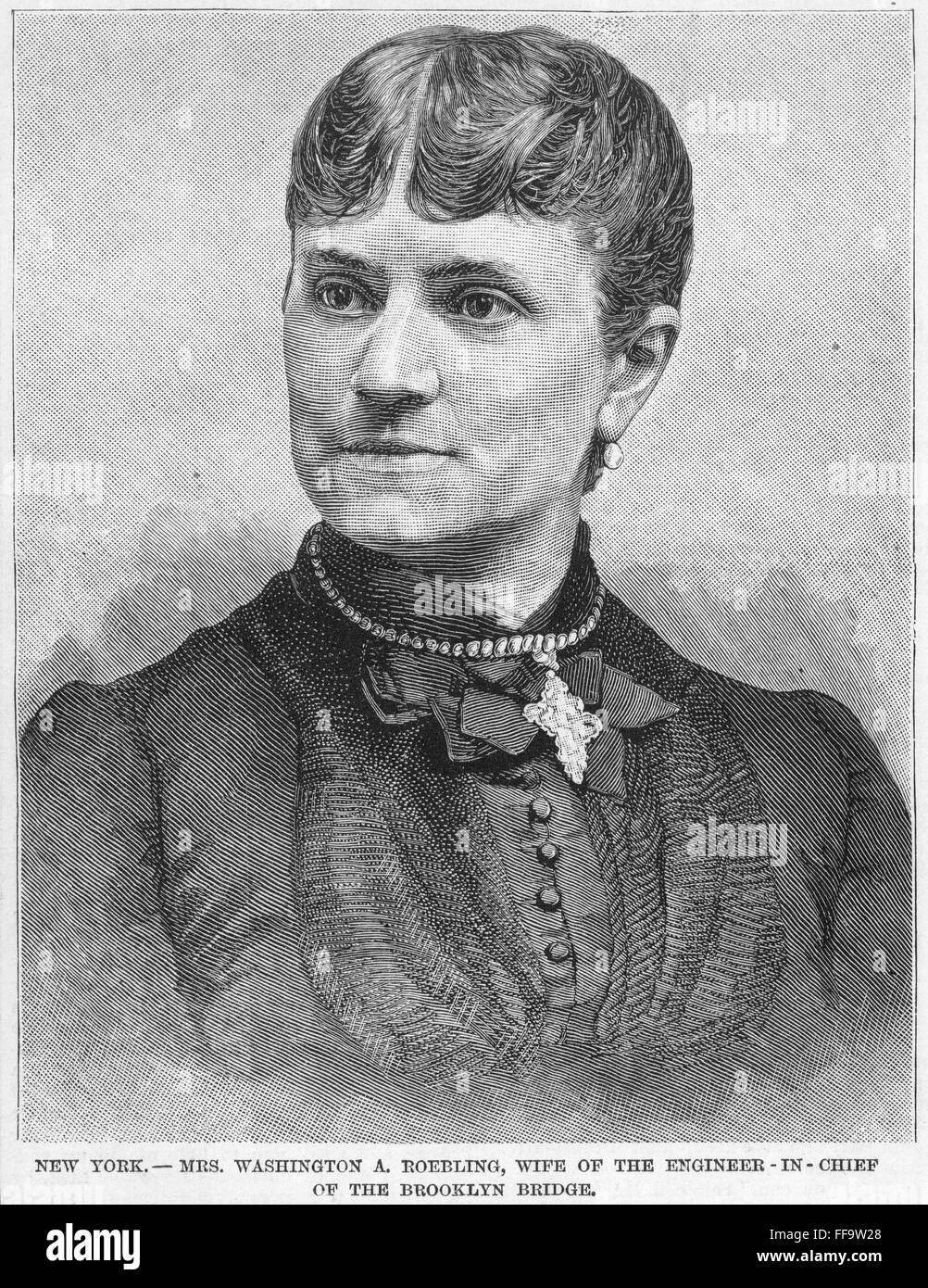 MRS. W. ROEBLING, 1883. /nMrs. Washington Augustus Roebling; line ...