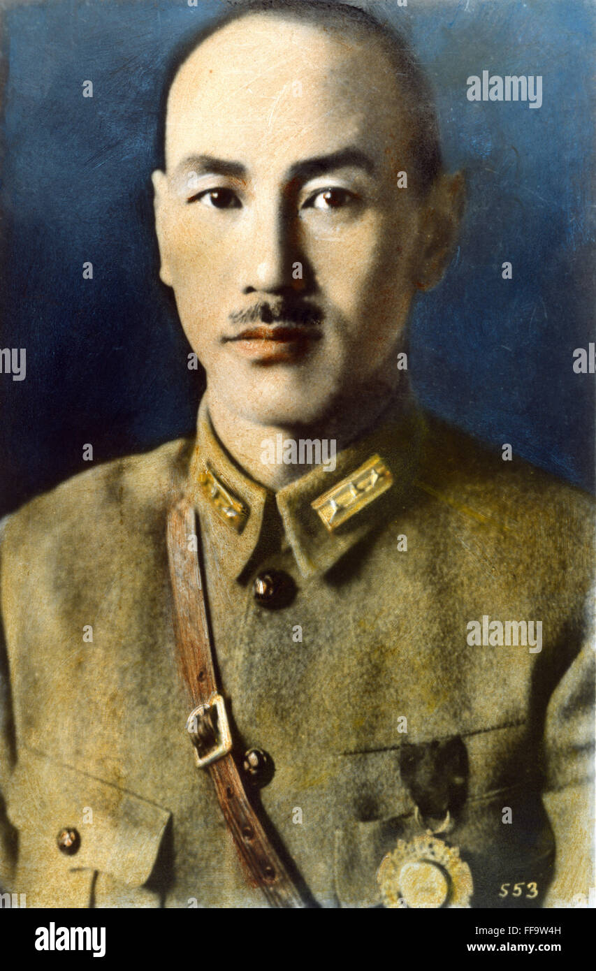 CHIANG KAI-SHEK (1887-1975). /nChinese general and politician. Oil over ...