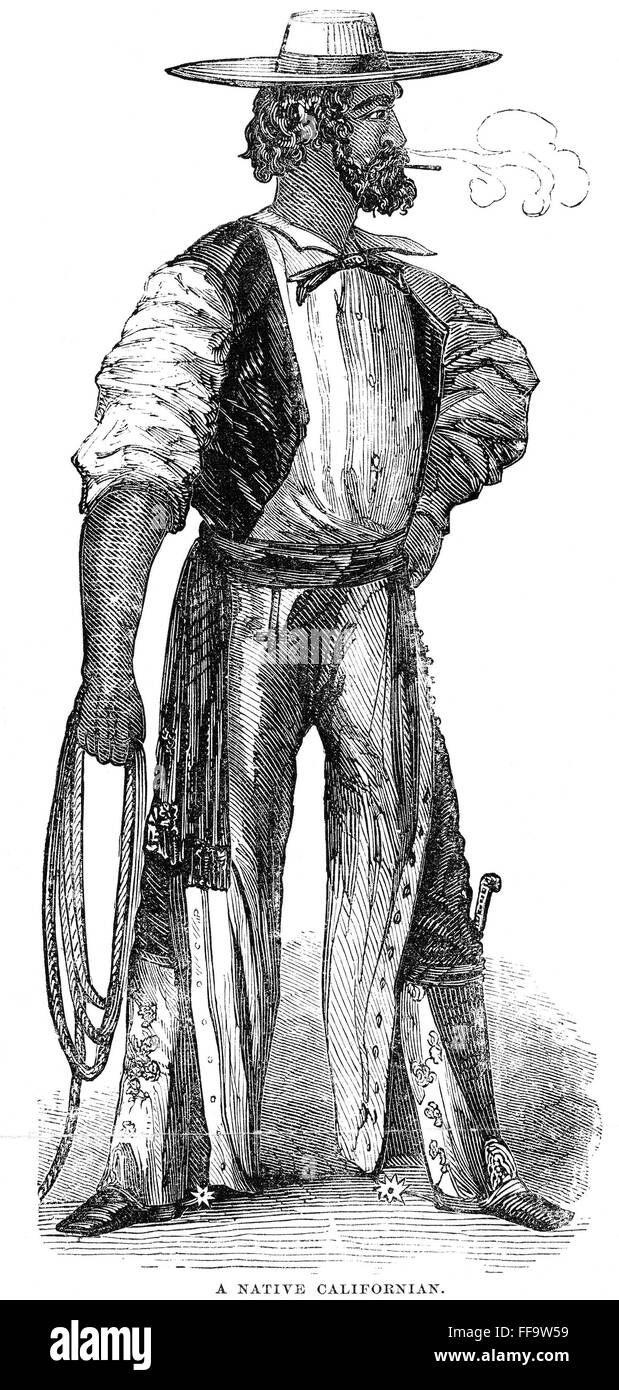 CALIFORNIA: VAQUERO, 1852. /nA native Californian 'Vaquero.' Wood ...