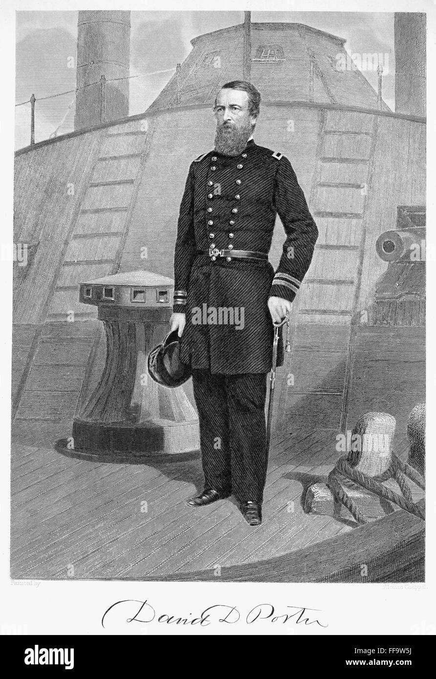 DAVID DIXON PORTER /n(1813-1891). American naval officer. Steel ...