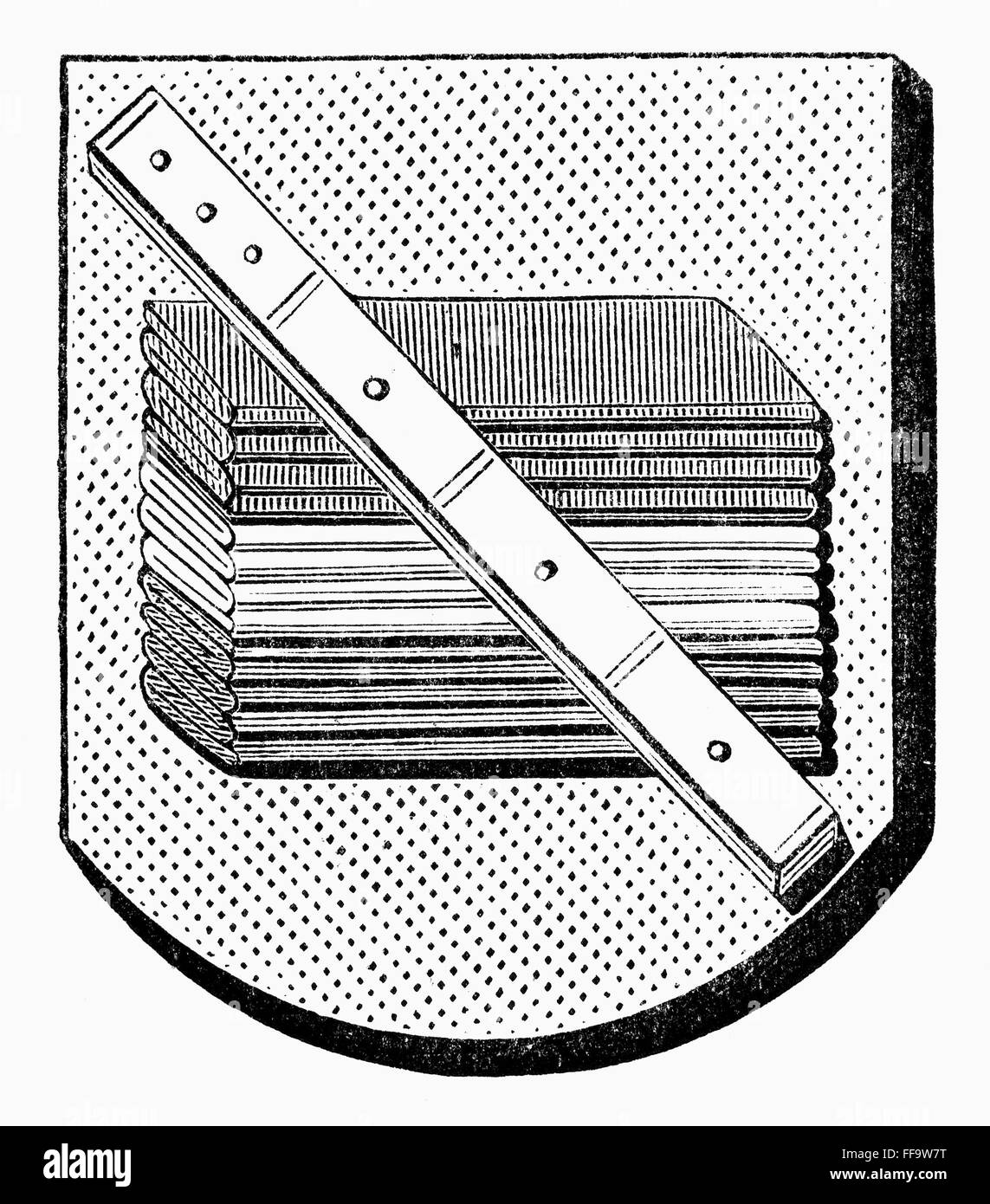 DRAPER'S GUILD BANNER. /nBanner of the drapers of Caen, France. Line ...