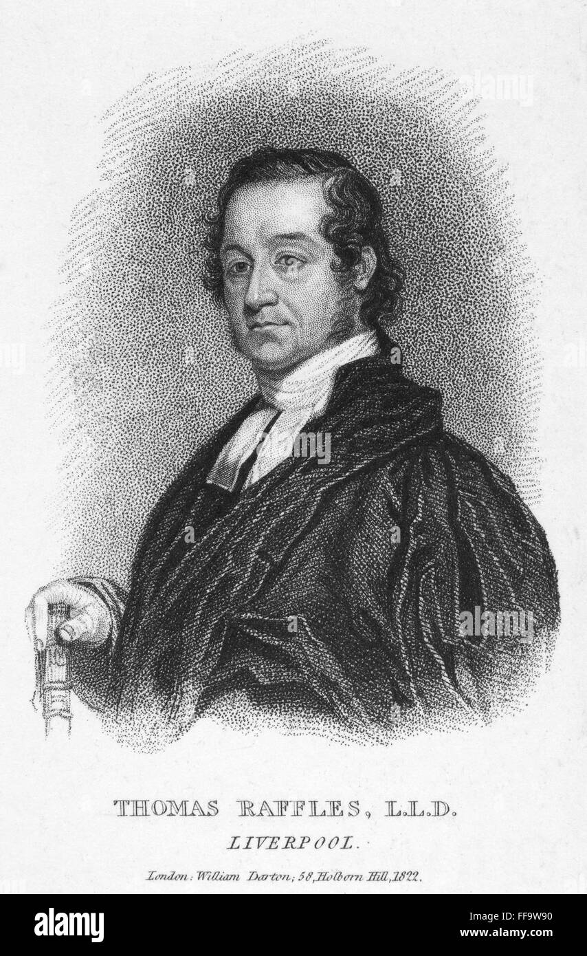 THOMAS RAFFLES (1788-1863). /nEnglish clergyman. Stipple engraving ...
