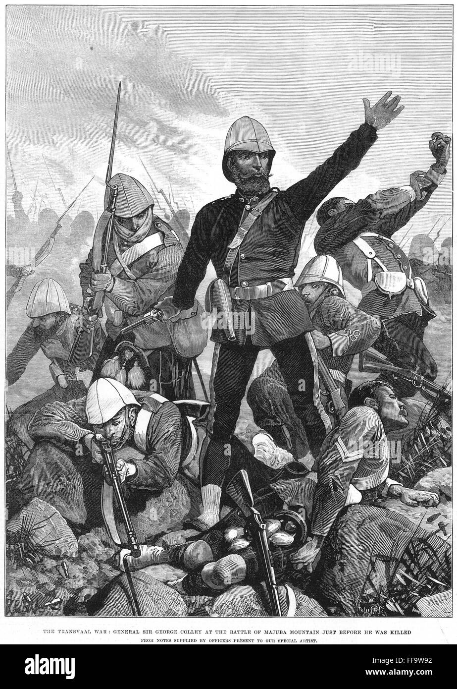 BATTLE OF MAJUBA, 1881. /nGeneral Sir George Colley at the Battle of ...