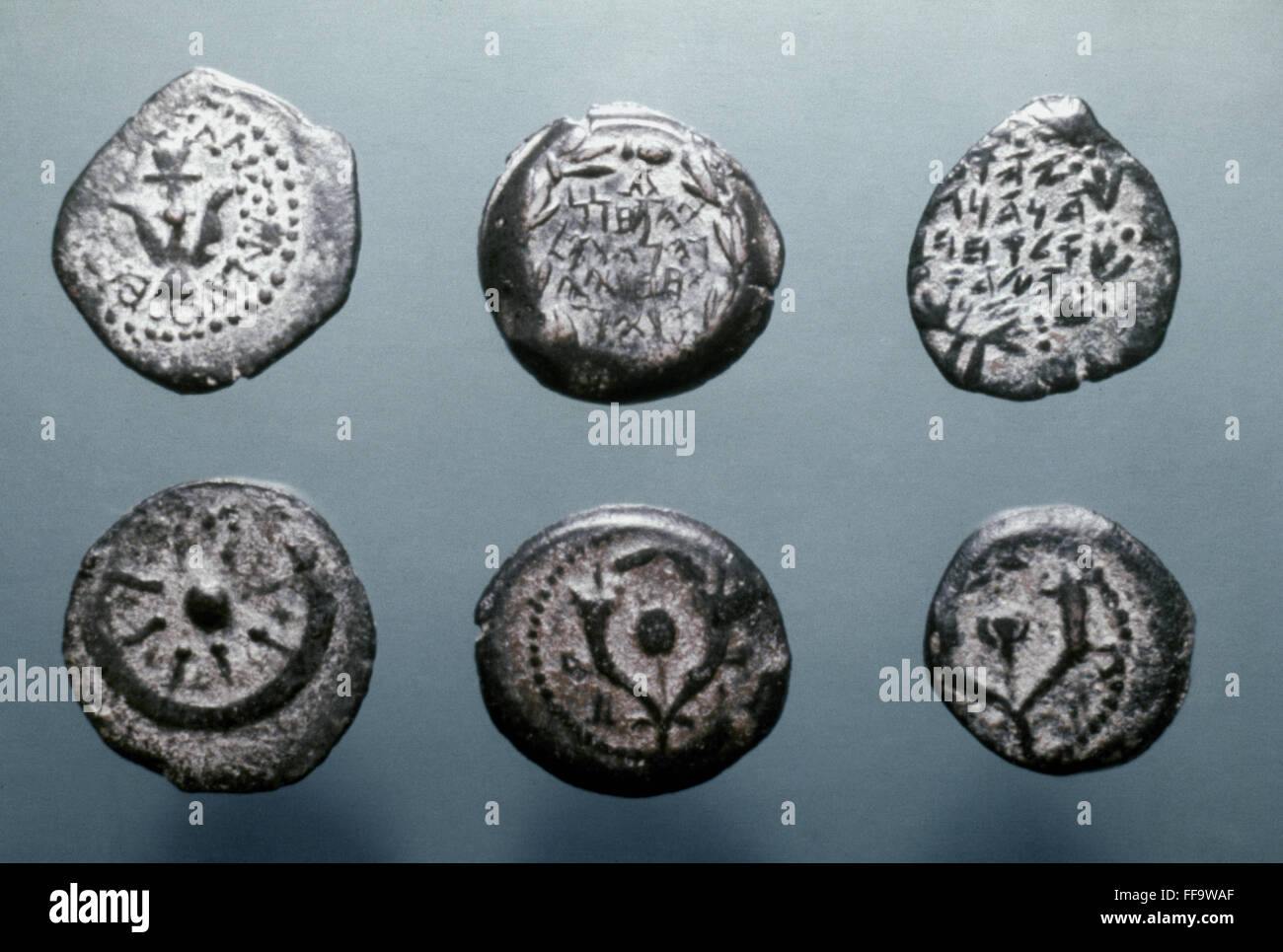 BRONZE LEPTONS /nof Alexander Janaeus (left), John Hyrcanus II (center ...