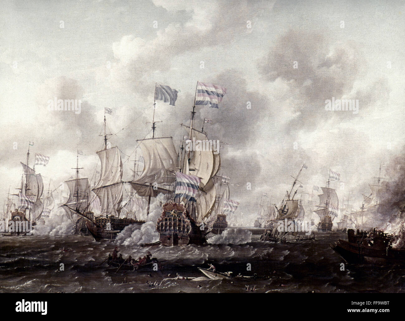 THE BATTLE OF TEXEL, 1673. /nOil by Abraham Storck Stock Photo - Alamy