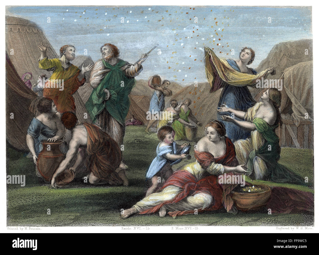 ISRAELITES GATHERING MANNA. /nIsraelites gathering manna in the ...
