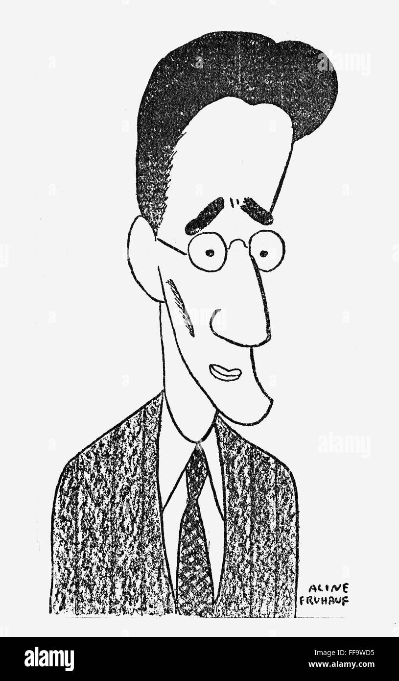 GEORGE SIMON KAUFMAN /n(1889-1961). American playwright. Caricature ...