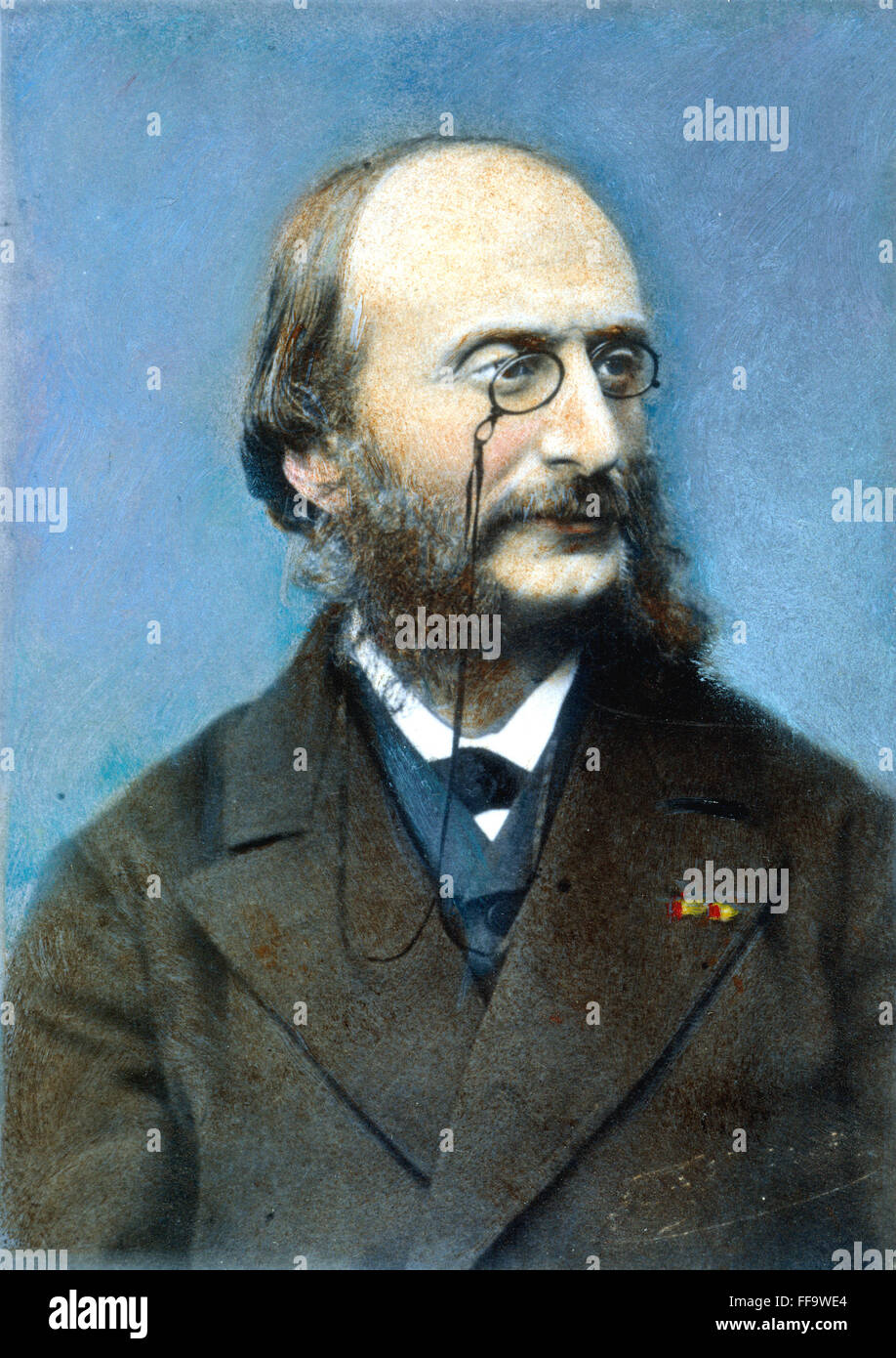 JACQUES OFFENBACH /n(1819-1880). French composer. Oil over a photograph ...