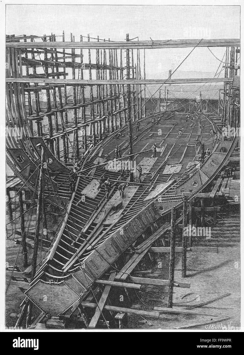 STEAMSHIP CONSTRUCTION. /nConstruction of the frame of the ship "City ...