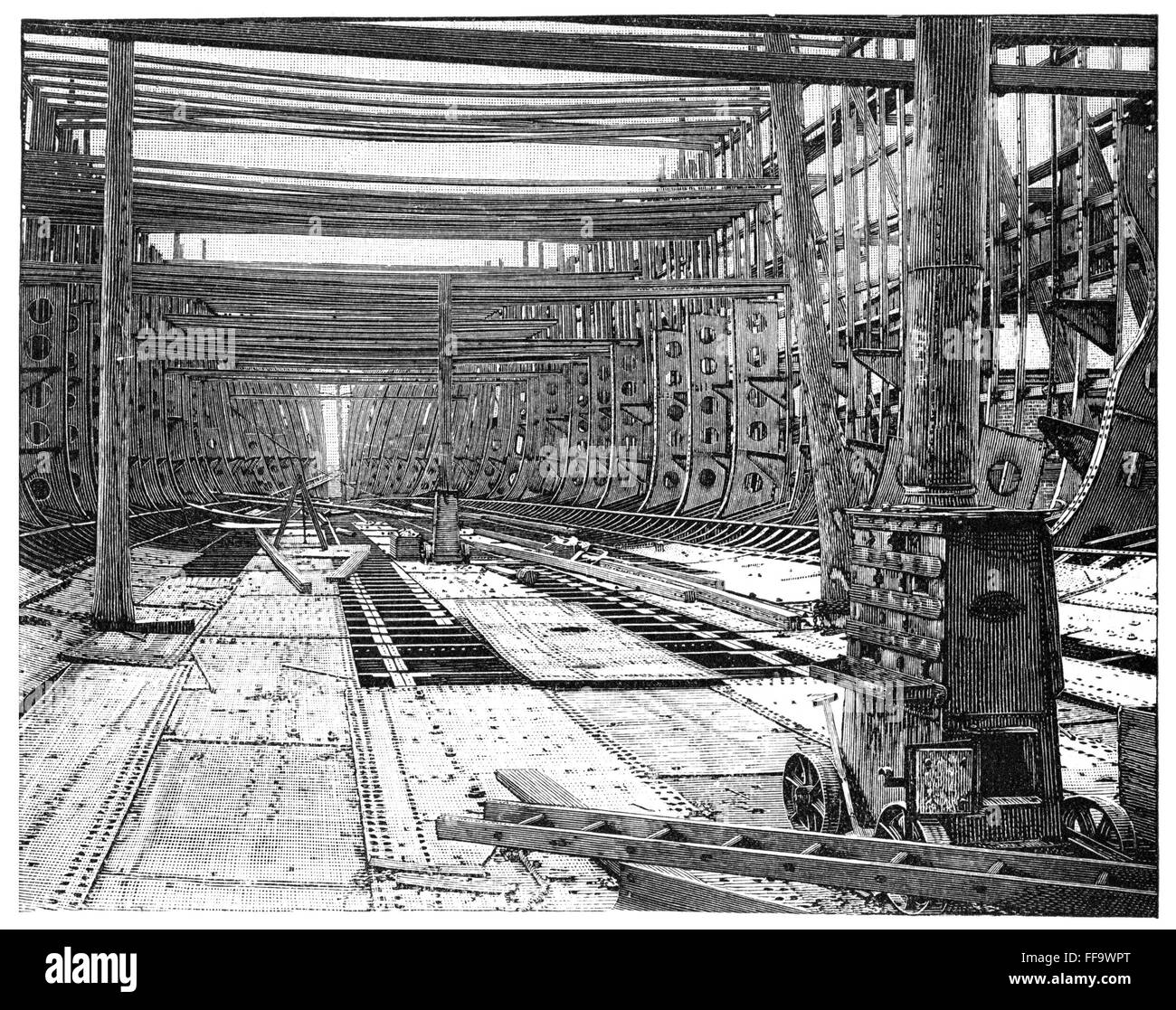 STEAMSHIP: CONSTRUCTION. /nView of the construction of the 'City of New ...