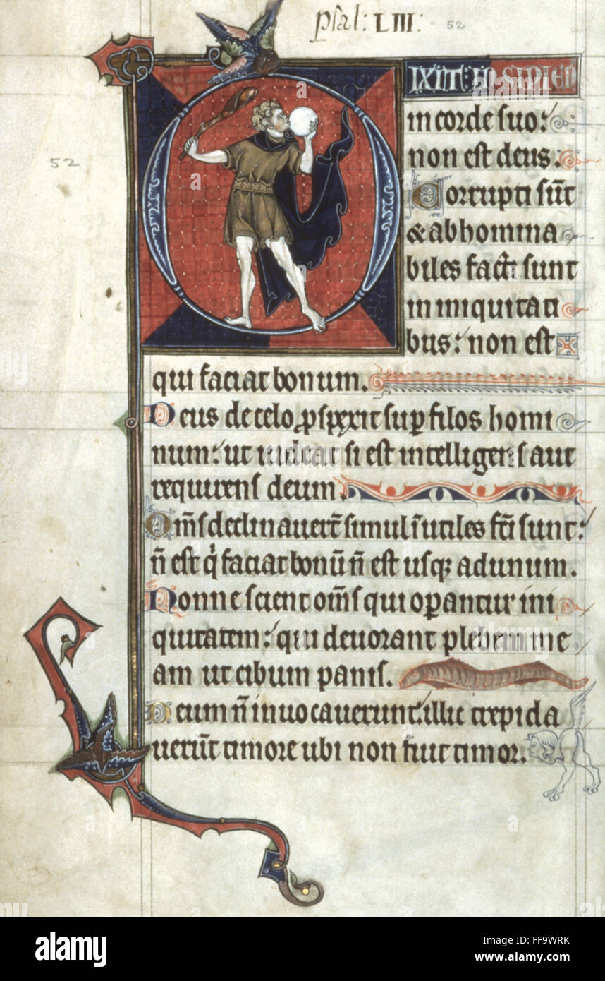 FOOL, c1290. /nFool with club and bread: manuscript illumination from ...