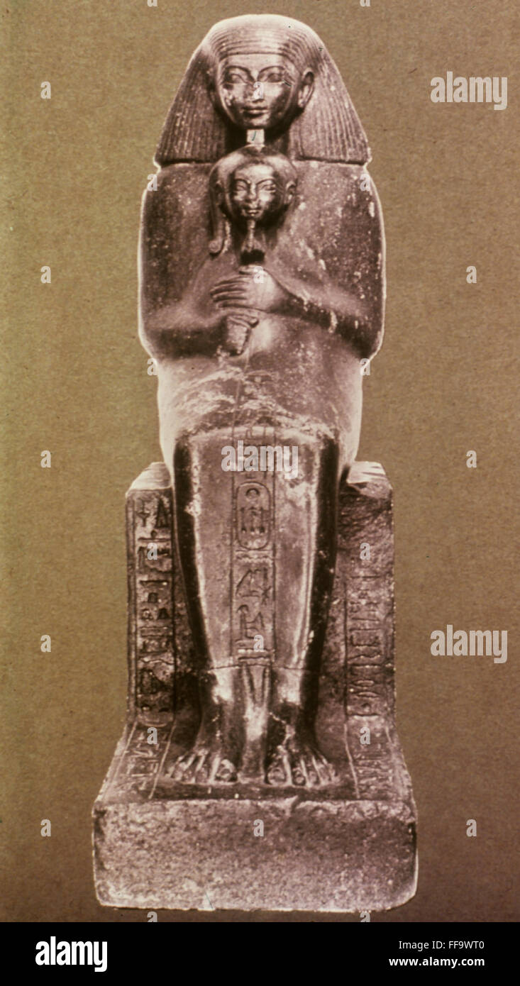 EGYPT: OFFICIAL, c1490 B.C. /nEgyptian black granite statue of high ...