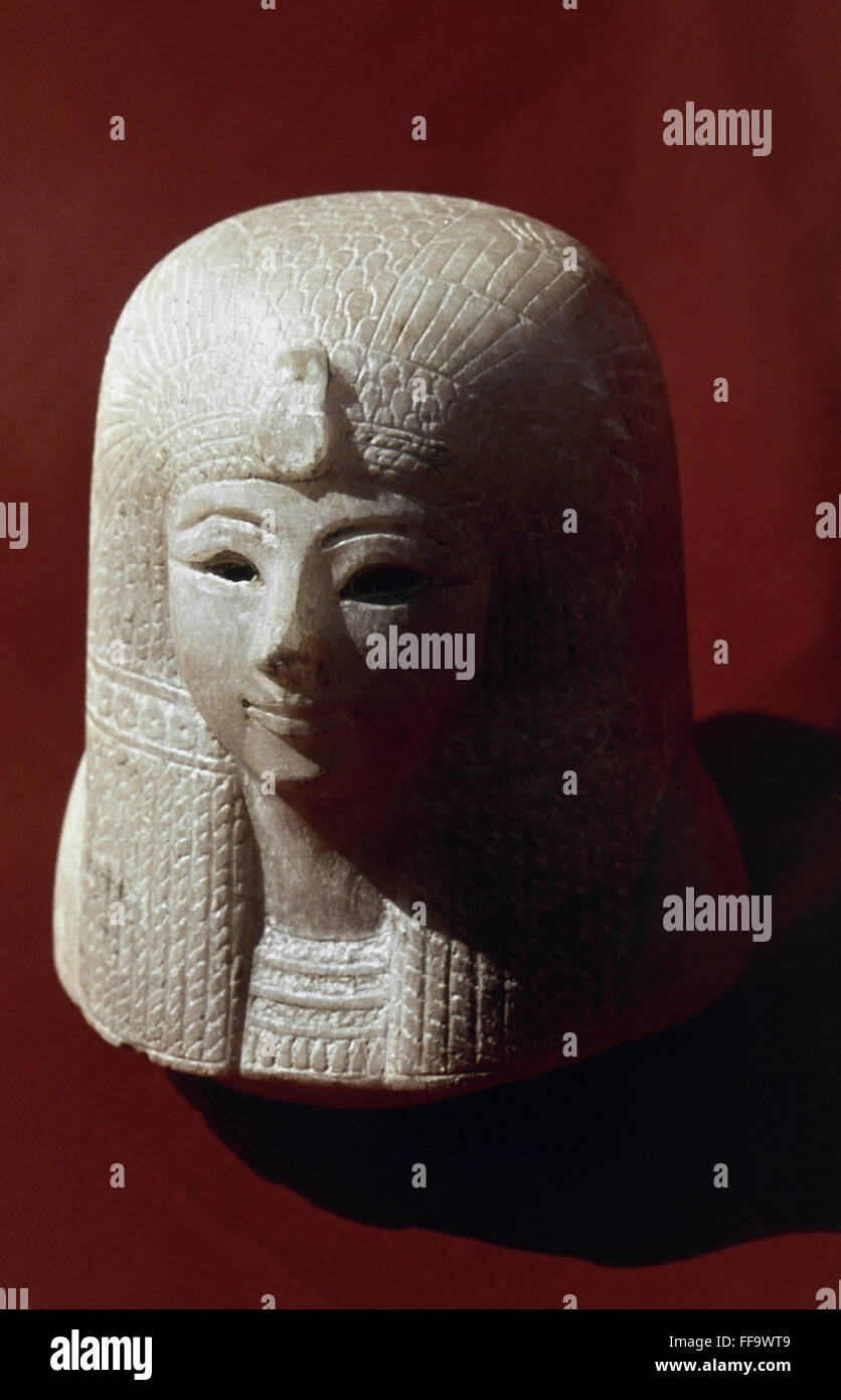 EGYPTIAN ALABASTER HEAD. /nAlabaster head of Touy, mother of Ramses II ...