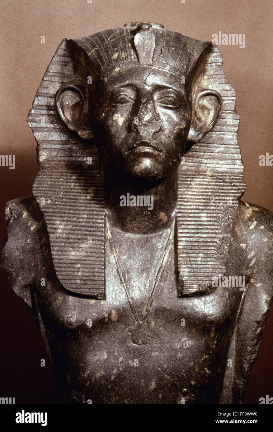 EGYPT: SESOSTRIS III. /nBlack granite statue of Sesostris III, 12th ...