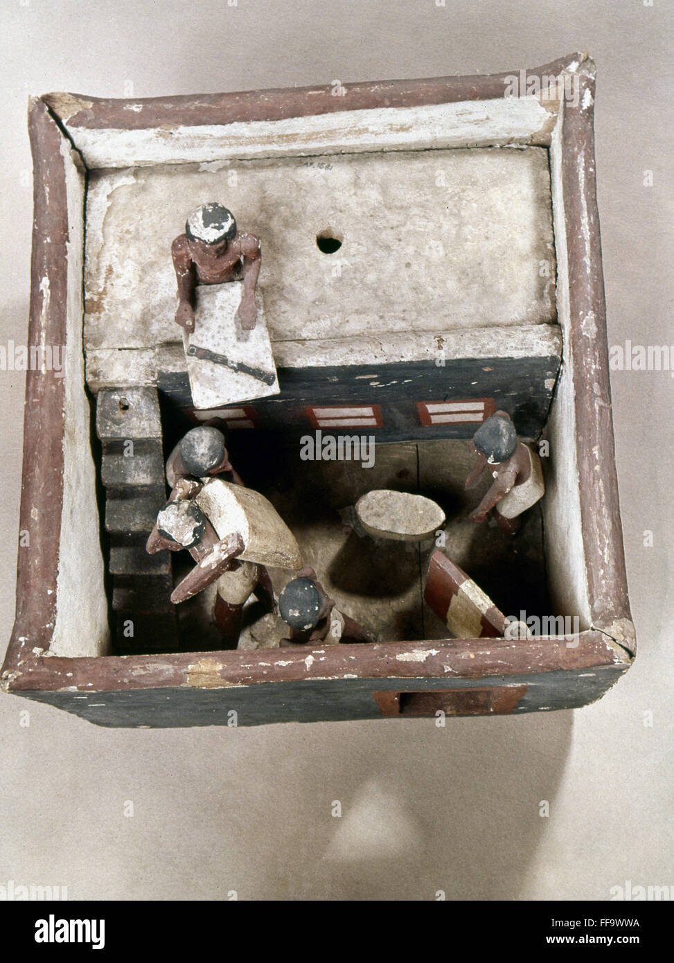 EGYPT: GRANARY. /nPainted wooden model of a granary from an Egyptian ...